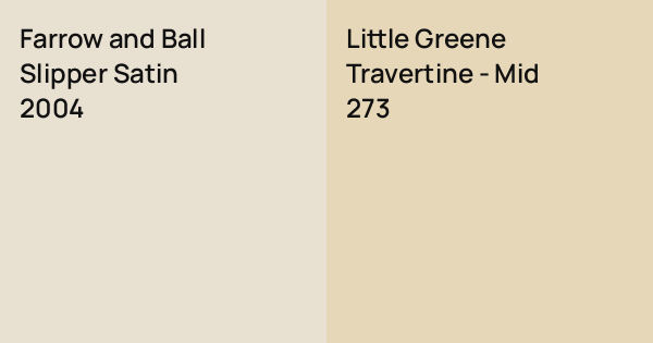 Farrow and Ball Slipper Satin vs. Little Greene Travertine - Mid comparison
