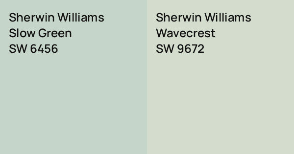 Sherwin Williams Slow Green vs. Sherwin Williams Wavecrest comparison