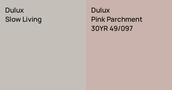 Dulux Slow Living vs. Dulux Pink Parchment comparison
