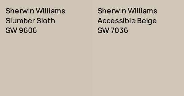 Sherwin Williams Slumber Sloth vs. Sherwin Williams Accessible Beige ...