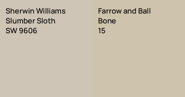 Sherwin Williams Slumber Sloth vs. Farrow and Ball Bone comparison