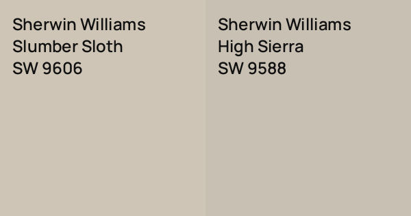 Sherwin Williams Slumber Sloth vs. Sherwin Williams High Sierra comparison