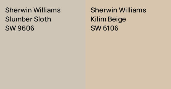 Sherwin Williams Slumber Sloth vs. Sherwin Williams Kilim Beige comparison