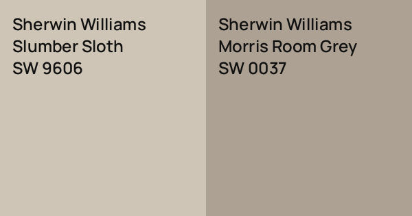 Sherwin Williams Slumber Sloth vs. Sherwin Williams Morris Room Grey ...