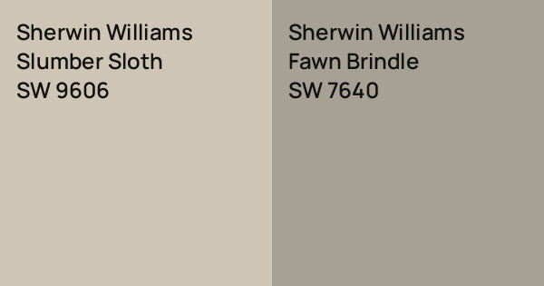 Sherwin Williams Slumber Sloth vs. Sherwin Williams Fawn Brindle comparison