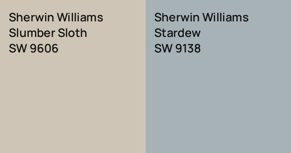 Sherwin Williams Slumber Sloth vs. Sherwin Williams Stardew comparison