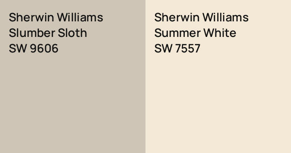 Sherwin Williams Slumber Sloth vs. Sherwin Williams Summer White comparison