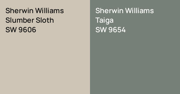 Sherwin Williams Slumber Sloth vs. Sherwin Williams Taiga comparison