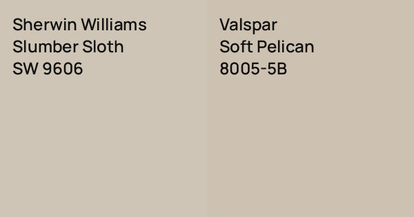 Sherwin Williams Slumber Sloth vs. Valspar Soft Pelican comparison