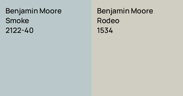 Benjamin Moore Smoke vs. Benjamin Moore Rodeo comparison