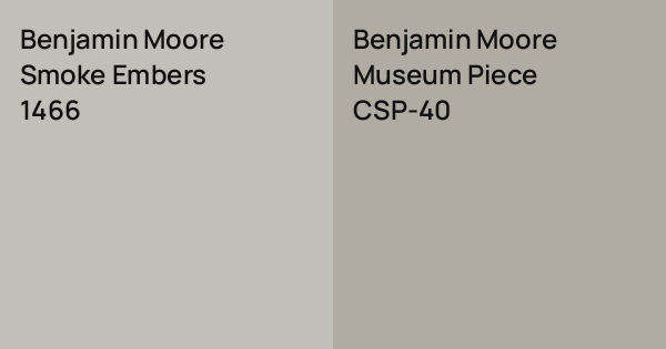 Benjamin Moore Smoke Embers vs. Benjamin Moore Museum Piece comparison