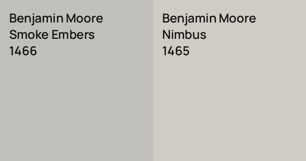 Benjamin Moore Smoke Embers vs. Benjamin Moore Nimbus comparison