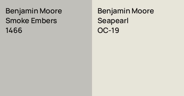 Benjamin Moore Smoke Embers vs. Benjamin Moore Seapearl comparison