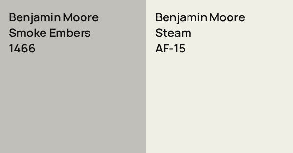 Benjamin Moore Smoke Embers vs. Benjamin Moore Steam comparison