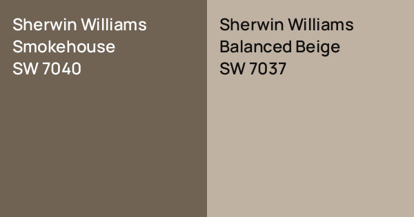 Sherwin Williams Smokehouse vs. Sherwin Williams Balanced Beige comparison