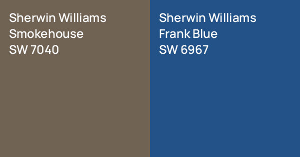 Sherwin Williams Smokehouse vs. Sherwin Williams Frank Blue comparison