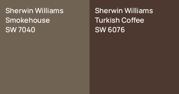 Sherwin Williams Smokehouse vs. Sherwin Williams Turkish Coffee comparison
