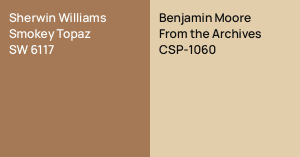 Sherwin Williams Smokey Topaz vs. Benjamin Moore From the Archives ...