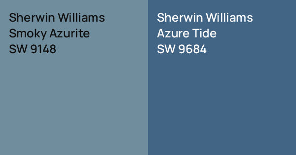 Sherwin Williams Smoky Azurite vs. Sherwin Williams Azure Tide comparison