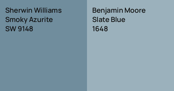 Sherwin Williams Smoky Azurite vs. Benjamin Moore Slate Blue comparison