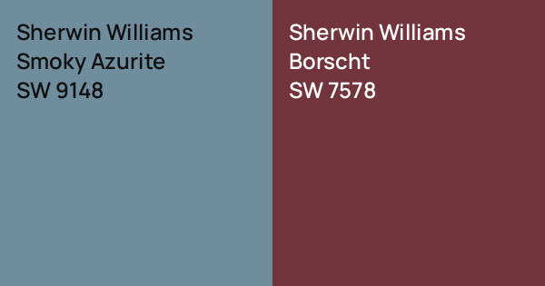 Sherwin Williams Smoky Azurite vs. Sherwin Williams Borscht comparison