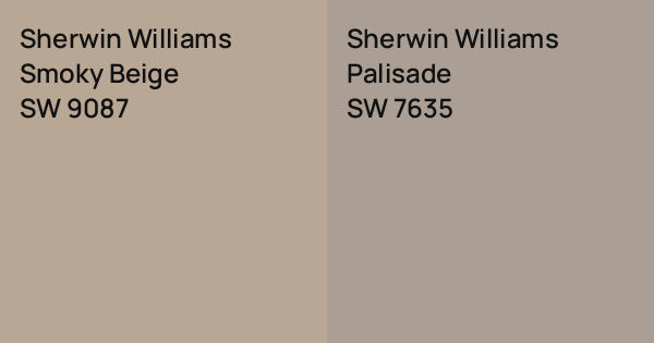 Sherwin Williams Smoky Beige vs. Sherwin Williams Palisade comparison