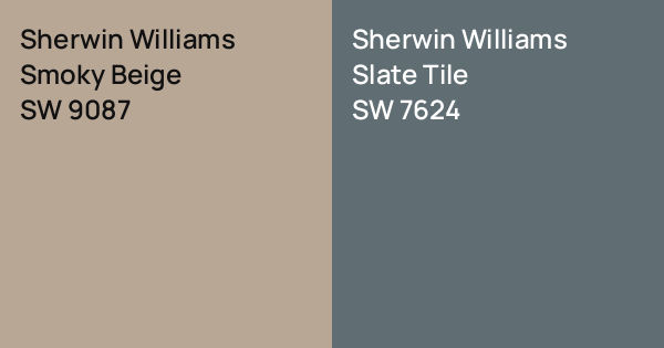Sherwin Williams Smoky Beige vs. Sherwin Williams Slate Tile comparison