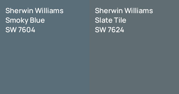 Sherwin Williams Smoky Blue vs. Sherwin Williams Slate Tile comparison