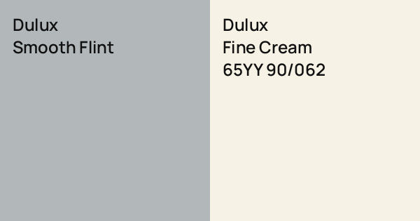 Dulux Smooth Flint vs. Dulux Fine Cream comparison