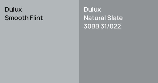 Dulux Smooth Flint vs. Dulux Natural Slate comparison