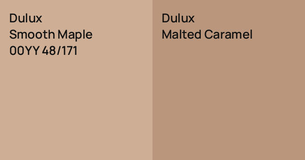 Dulux Smooth Maple vs. Dulux Malted Caramel comparison