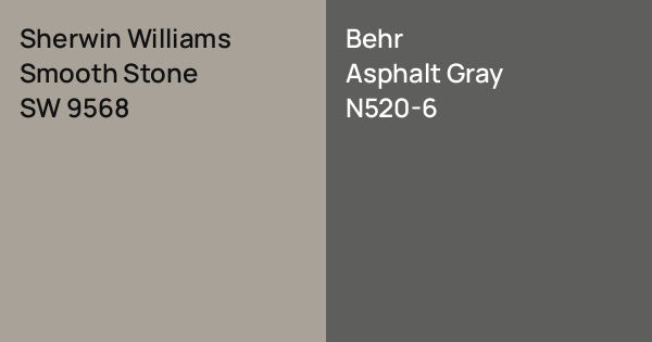 Sherwin Williams Smooth Stone vs. Behr Asphalt Gray comparison