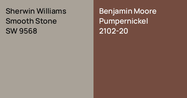 Sherwin Williams Smooth Stone vs. Benjamin Moore Pumpernickel comparison