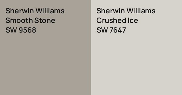 Sherwin Williams Smooth Stone vs. Sherwin Williams Crushed Ice comparison