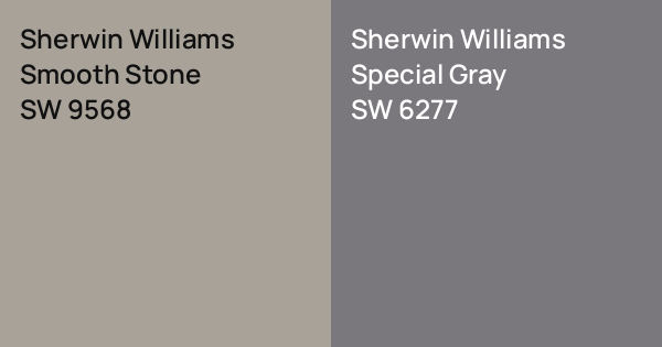 Sherwin Williams Smooth Stone vs. Sherwin Williams Special Gray comparison