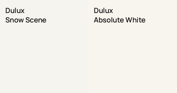 Dulux Snow Scene vs. Dulux Absolute White comparison