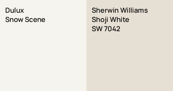 Dulux Snow Scene vs. Sherwin Williams Shoji White comparison