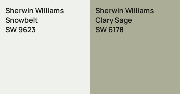 Sherwin Williams Snowbelt vs. Sherwin Williams Clary Sage comparison