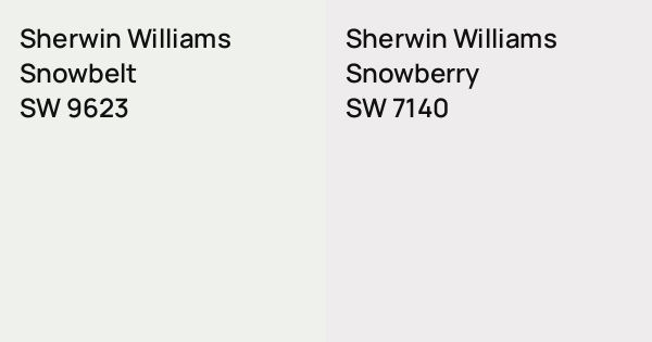 Sherwin Williams Snowbelt vs. Sherwin Williams Snowberry comparison