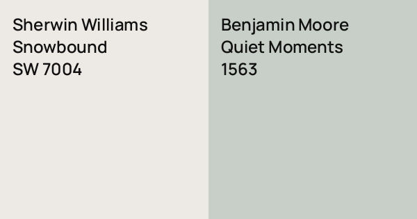 Sherwin Williams Snowbound vs. Benjamin Moore Quiet Moments comparison