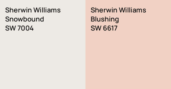 Sherwin Williams Snowbound vs. Sherwin Williams Blushing comparison