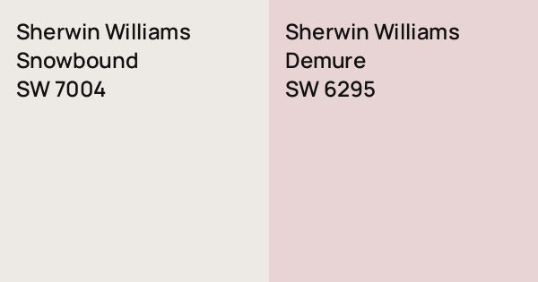 Sherwin Williams Snowbound vs. Sherwin Williams Demure comparison