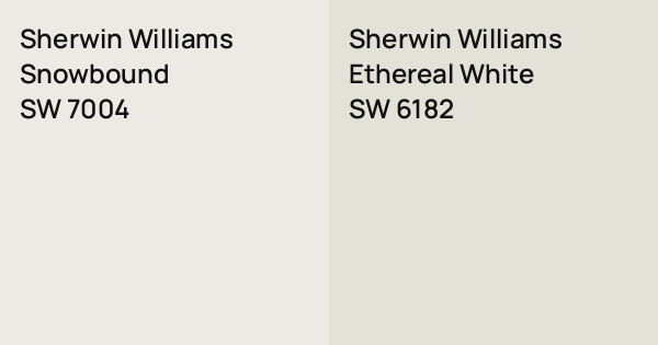 Sherwin Williams Snowbound vs. Sherwin Williams Ethereal White comparison