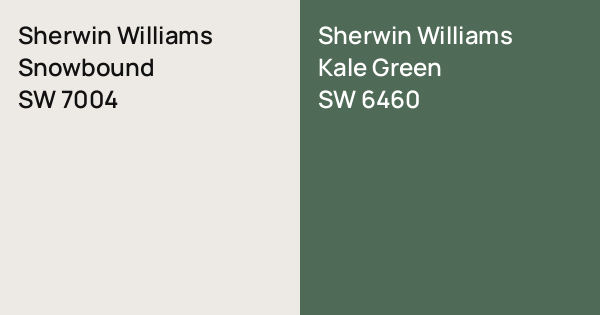 Sherwin Williams Snowbound vs. Sherwin Williams Kale Green comparison
