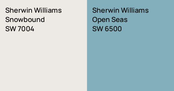 Sherwin Williams Snowbound vs. Sherwin Williams Open Seas comparison