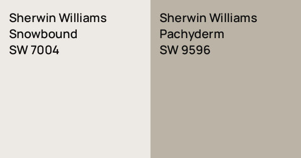 Sherwin Williams Snowbound vs. Sherwin Williams Pachyderm comparison