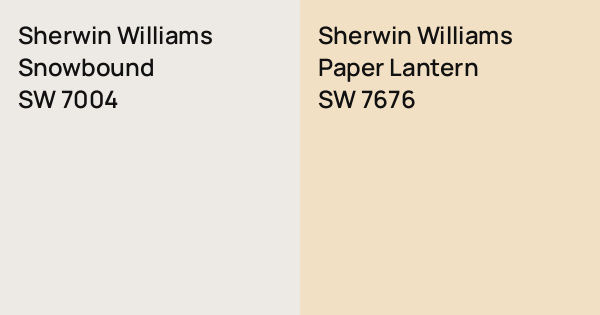 Sherwin Williams Snowbound vs. Sherwin Williams Paper Lantern comparison