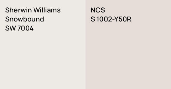 Sherwin Williams Snowbound vs. NCS S 1002-Y50R comparison