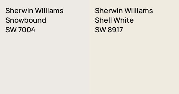 Sherwin Williams Snowbound vs. Sherwin Williams Shell White comparison