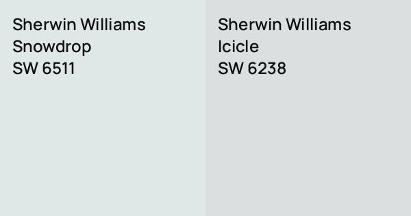 Sherwin Williams Snowdrop vs. Sherwin Williams Icicle comparison